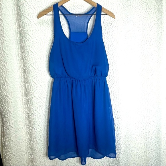Dresses | Royal Blue Racerback Mesh Mini Dress | Poshmark